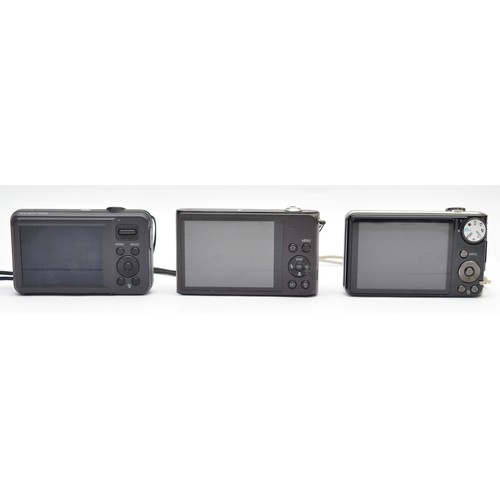 Three digital cameras, a Samsung ST200F, a Samsung PL150 and a Samsung ...