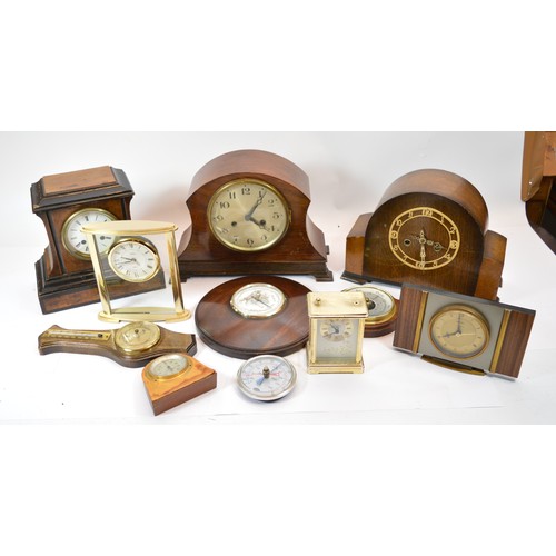 Four boxes of mid twentieth century and later mantle clocks, bedside ...