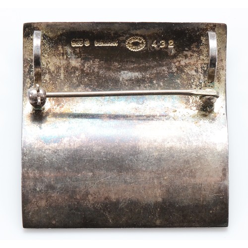 Georg Jensen, a 925 Danish silver brooch/ pendant, design number 432 Silver Surf, 37mm x 37mm, 10g