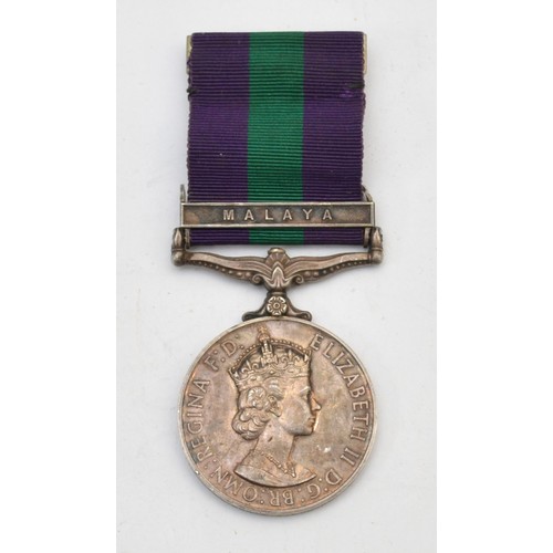 ERII Campaign Service medal clasped 'Malaya', presented to 23238671 SPR ...