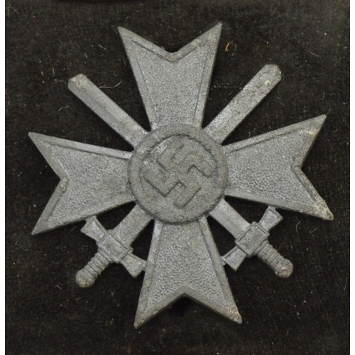 WWII German 1st class Merit cross with swords, indistinctive marking to ...