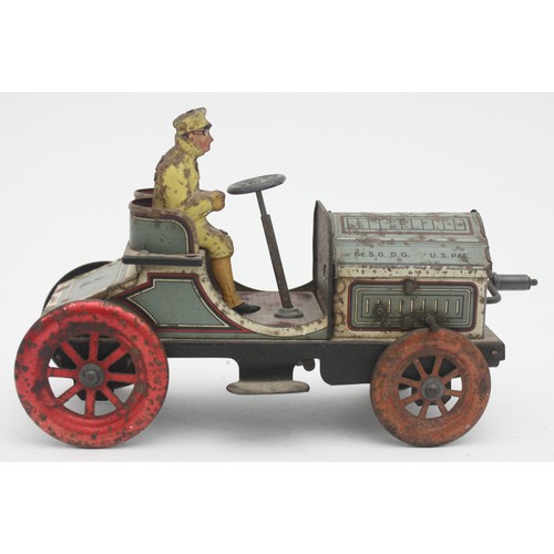 A 1908 tinplate toy car, manufactured by J.L Hess (Hessmobil) of ...