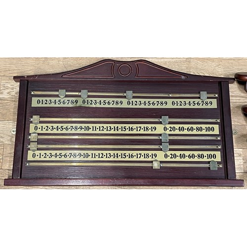 Five wooden wall mounted snooker/billiards scoreboards, h. 40cm ...