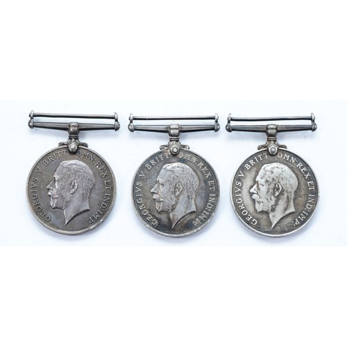WWI three War medals, presented to 1490 A. C. S.J.T. B. C. Fennell. 4th ...