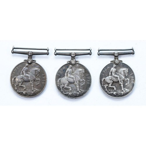 WWI three War medals, presented to 1490 A. C. S.J.T. B. C. Fennell. 4th ...