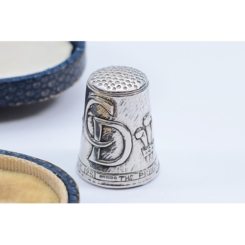 A silver thimble commemorating the Prince and Princess of Wales July ...