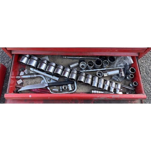 A collection of general tools in a Talco metal toolbox, to include ...