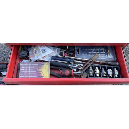 A collection of general tools in a Talco metal toolbox, to include ...