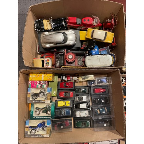 A large collection of vintage model toy vehicles, including a quantity ...