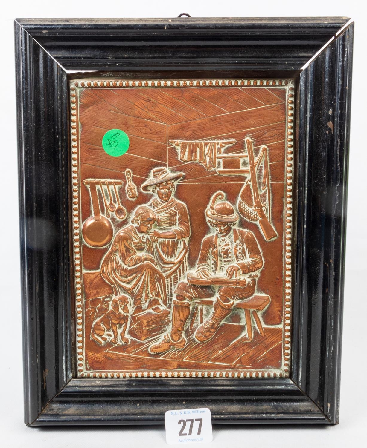 FRAMED COPPER REPOUSSE PLAQUE