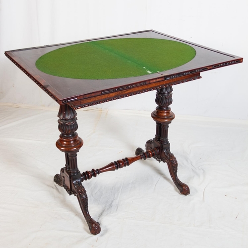 VICT' ROSEWOOD FOLD OVER GAMES TABLE 64CM