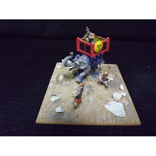 Roman War Elephant Miniature Diorama. Painted Metal Figures mounted ...