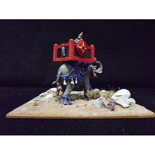 Roman War Elephant Miniature Diorama. Painted Metal Figures mounted ...