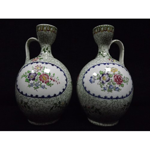 Pair of late 19th Centruy Copeland Spode Vases. Modelled as water jugs ...