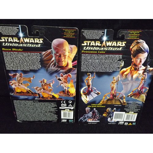2 x Hasbro Star Wars 'Unleashed' Figures. Rare Princess Leia and Mace ...