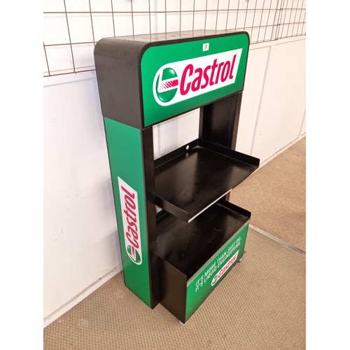 A metal Castrol shop display unit