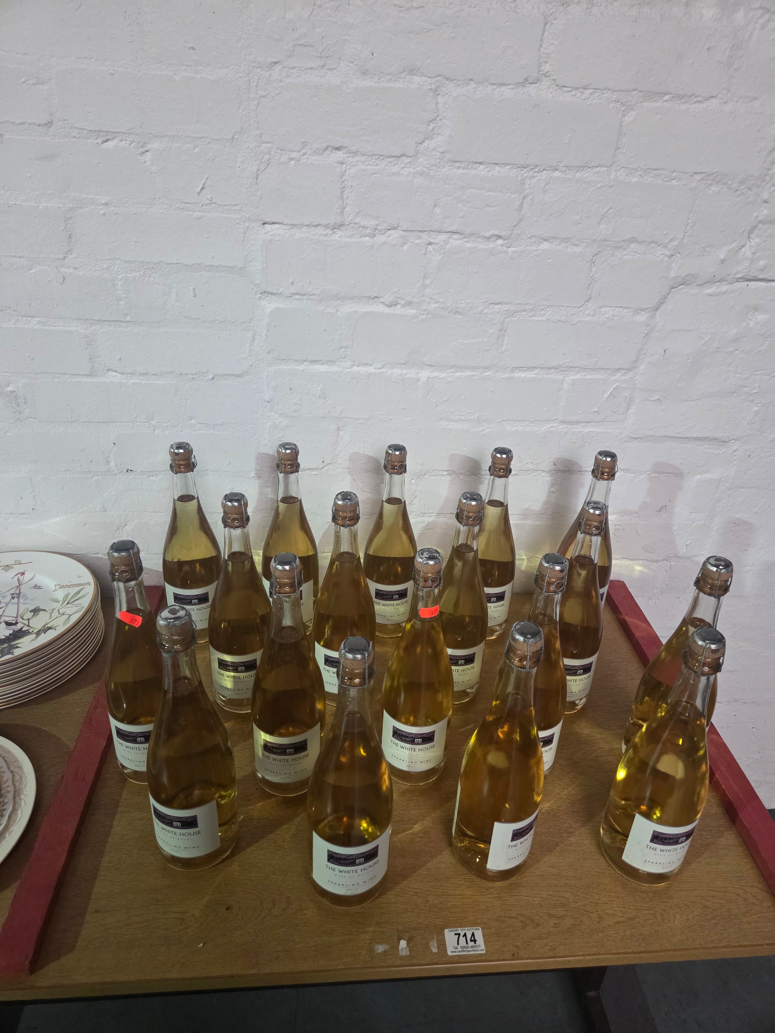 Eighteen bottles of "The White House" Welsh sparkling white wine