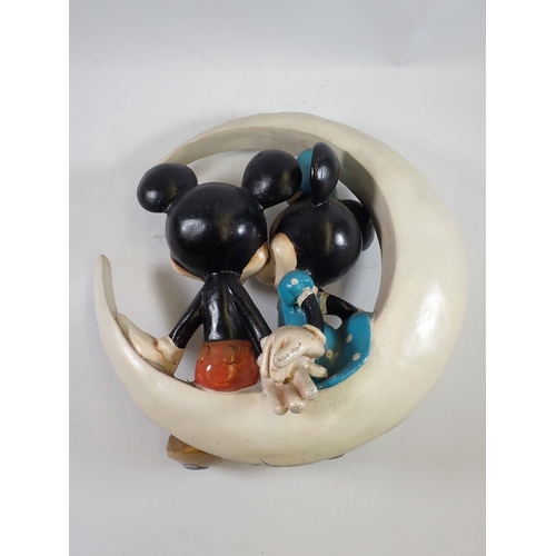 A vintage composition large Mickey & Minnie Mouse figure group seated ...