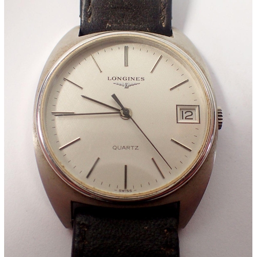A Longines vintage quartz gentlemen's wrist watch