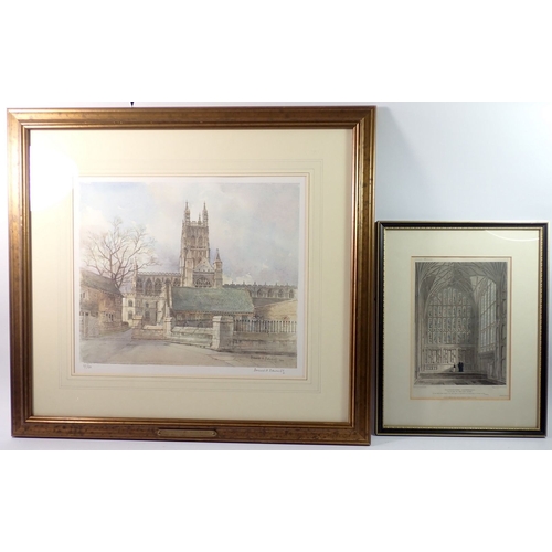 A Gloucester Cathedral limited edition print by Donald Edwards, 30 x ...