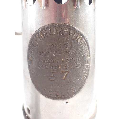 Three various The Protector Lamp & Lighting Co Ltd Eccles miners lamps ...