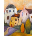 Jeremy Mayes (contemporary), oil on canvas, 'Road into Suburbia ...