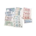 A small collection of assorted English banknotes. Including 2 Page £10 ...