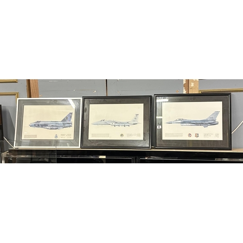 THREE MILITARY AIRCRAFT PRINTS