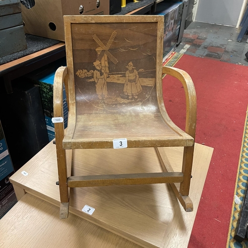 1950s BIRCH VINTAGE CHILDS ROCKING CHAIR