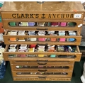 BEECH SEVEN DRAWER HABERDASHERY CABINET MADE FOR CLARKS ANCHOR CIRCA 1930s