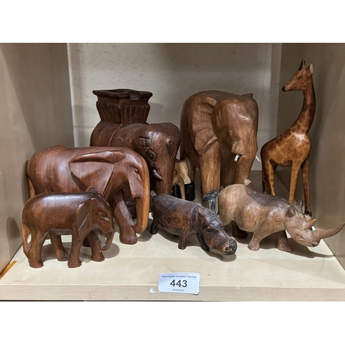 CARVED WOODEN AFRICAN ANIMALS