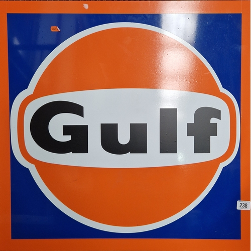 LARGE METAL GULF SIGN