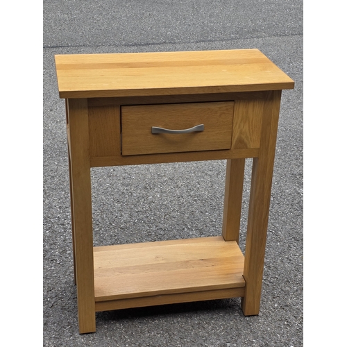 MODERN GOLDEN OAK TABLE WITH DRAWER