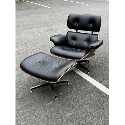 EAMES STYLE LOUNGE CHAIR AND OTTOMAN