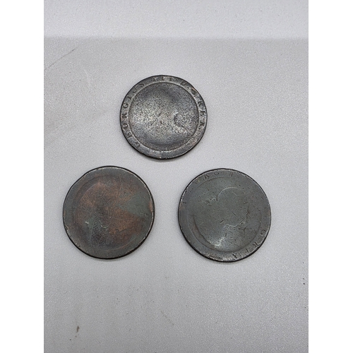 THREE GEORGIAN CARTWHEEL COINS