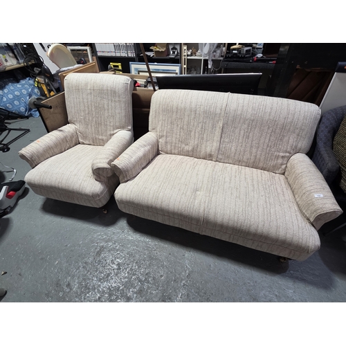 MULTIYORK TWO SEATER SETTEE WITH MATCHING ARMCHAIR ALL WITH REMOVABLE ...