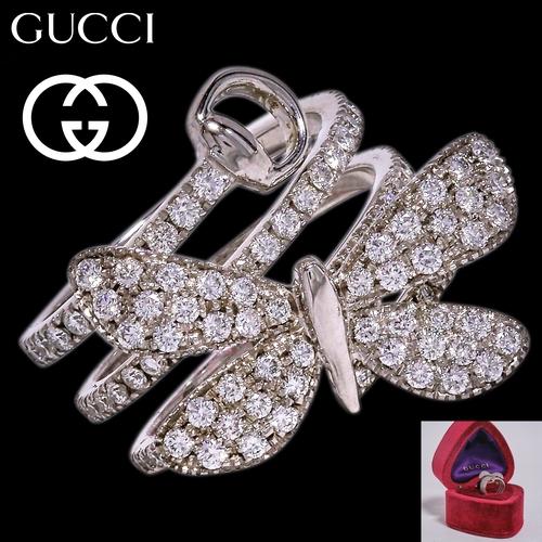 GUCCI DIAMOND BUTTERFLY RING 8.2 grams 18 ct bright lively diamonds ...