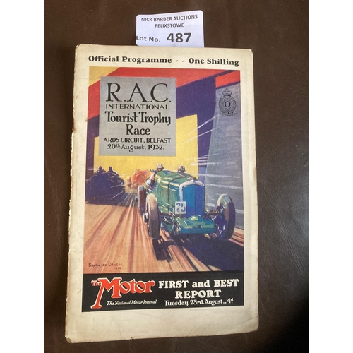 Motor Racing : RAC Intl Tourist Trophy Race programme Ards Circuit ...