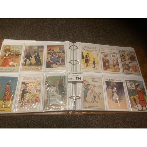 Postcards : Nice album of comic cards in brown album x168