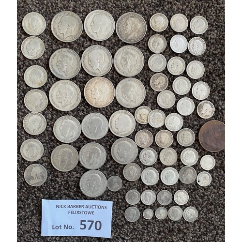 Coins : GB collection of silver - mostly KGV onwards, does include some ...