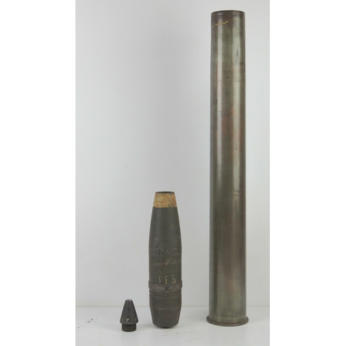 An inert WWII German 76.2mm Pak 36(r) round. Shell having German marks ...