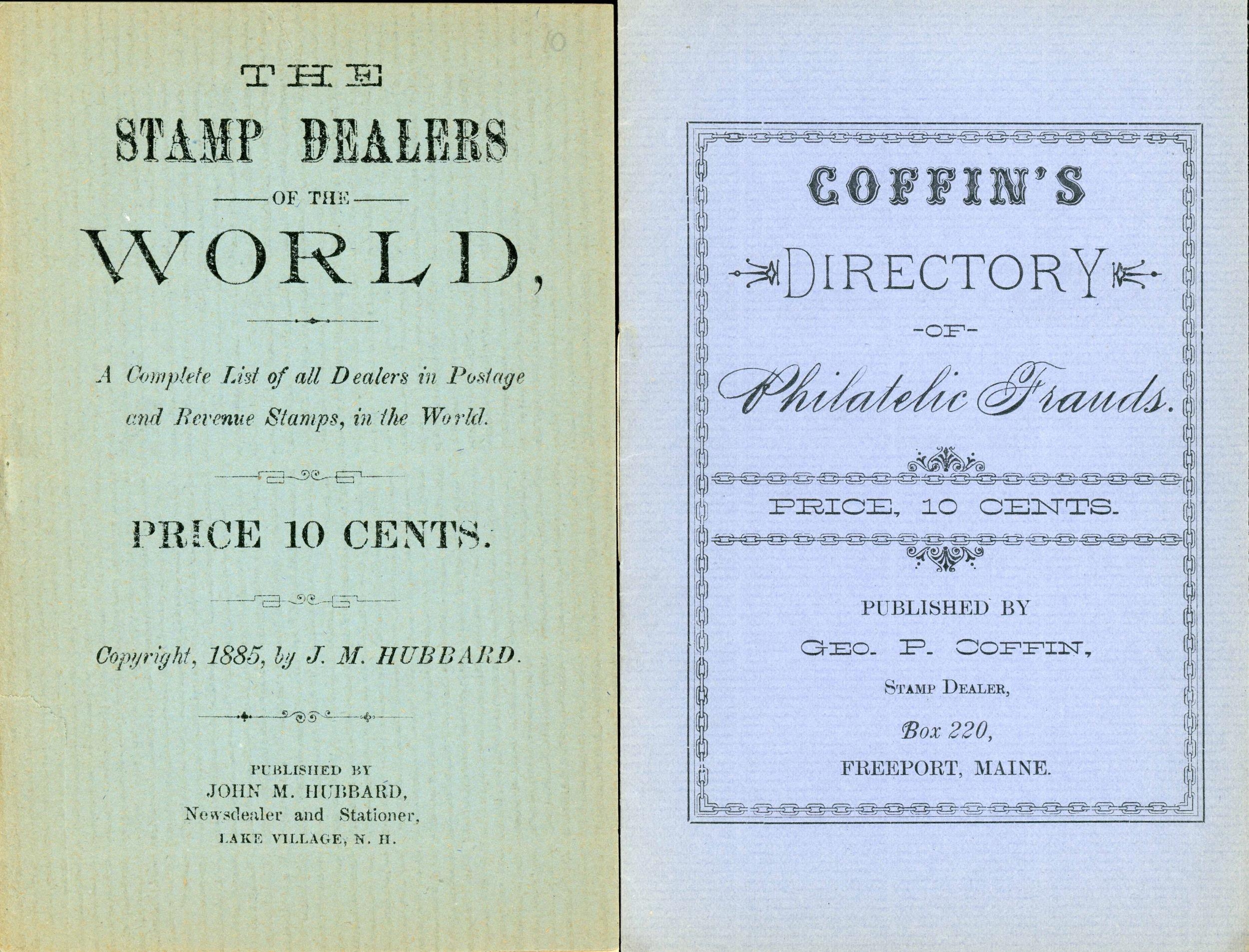 UNITED STATES - EARLY LISTS OF STAMP DEALERS & PHILATELIC FRAUDS: Very ...