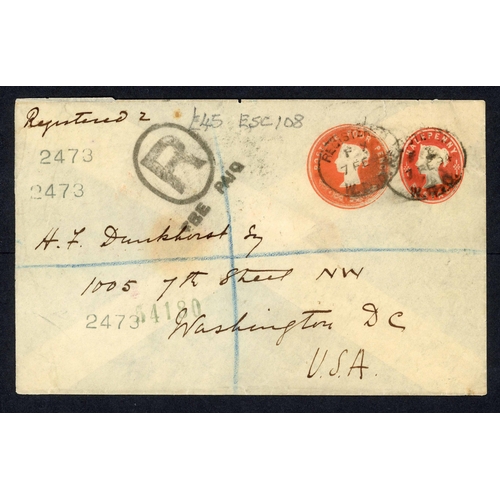USED EARLY POSTAL STATIONERY: Group of stamped to order envs. inc. 1894 ...