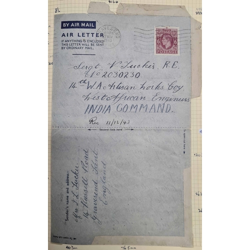 FIRST CIVILIAN AIR LETTER: 1943-52 study/collection of 6d purple ...
