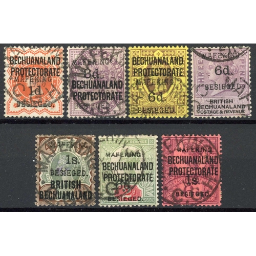 MAFEKING: 1900 Bechuanaland overprinted 1d on ½d, 3d on 1d, 6d on 3d (both), 1/- on 4d, 6d on 2d and