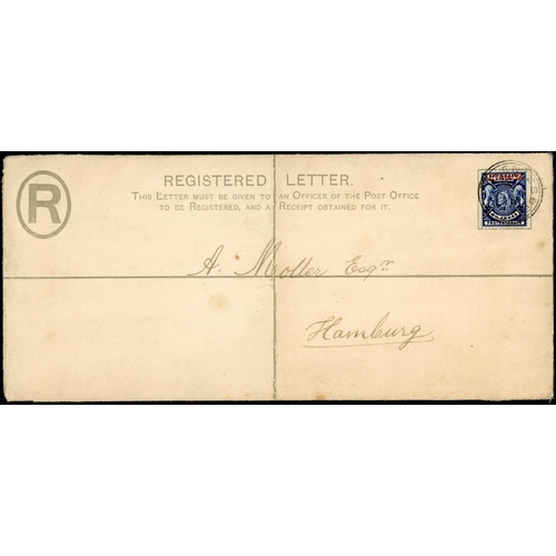 QV REGISTERED LETTER ENV. TO GERMANY: 1902 2a size H2 BEA Registered ...