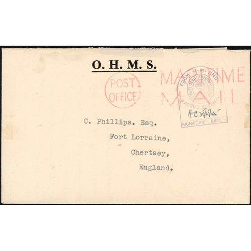 POST WWII MAIL - RARE OHMS CENSOR COVER TO ENGLAND WITH TOMBSTONE ...