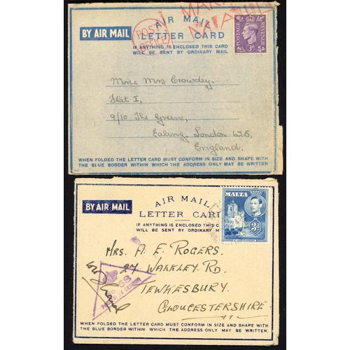 MALTA - AIR MAIL LETTER CARDS: 1942-44 variety of Letter Cards with ...