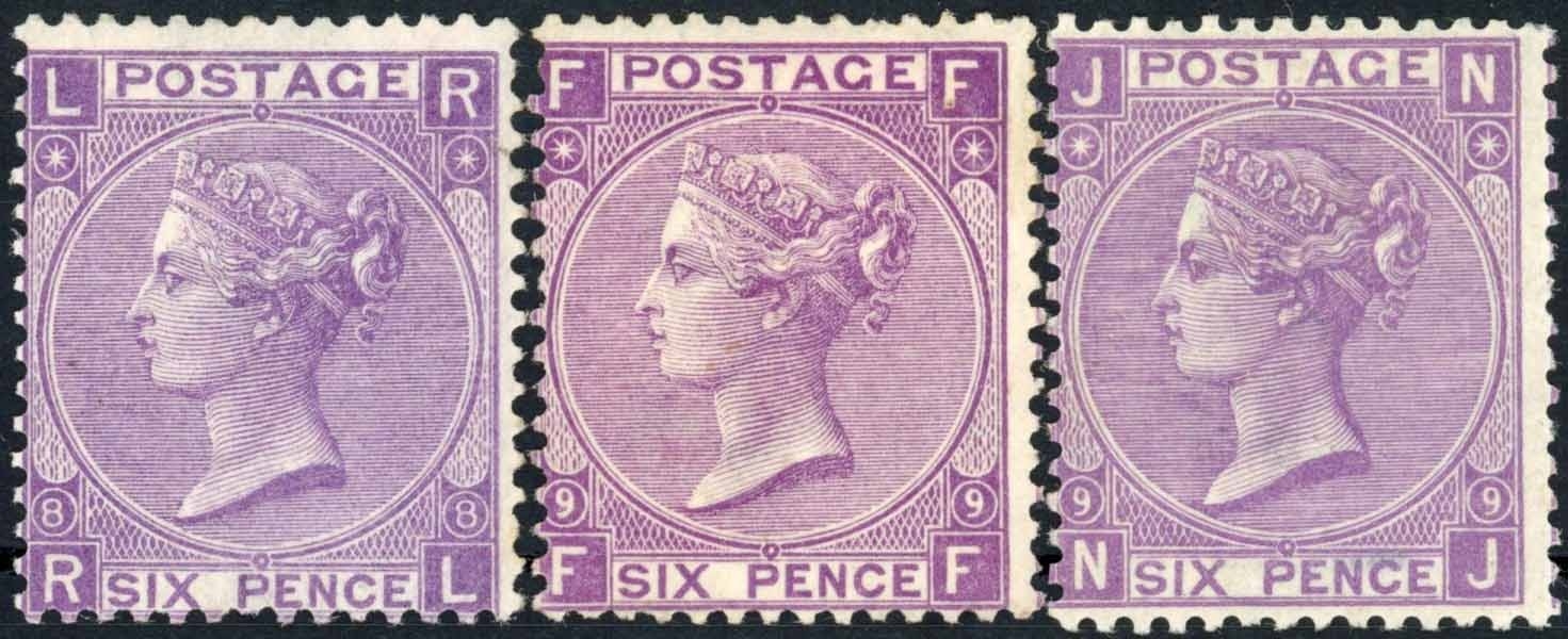 1867-80 LARGE UNCOLOURED CORNER LETTERS - SPRAY OF ROSE WATERMARK: 6d ...