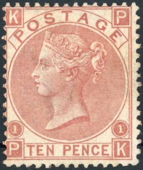 1867-80 LARGE UNCOLOURED CORNER LETTERS - SPRAY OF ROSE WATERMARK: 10d ...